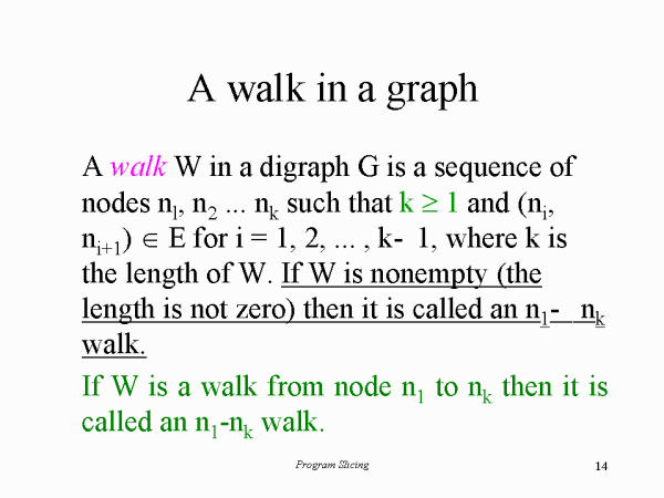 A walk in a graph