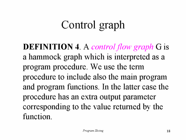 Control graph